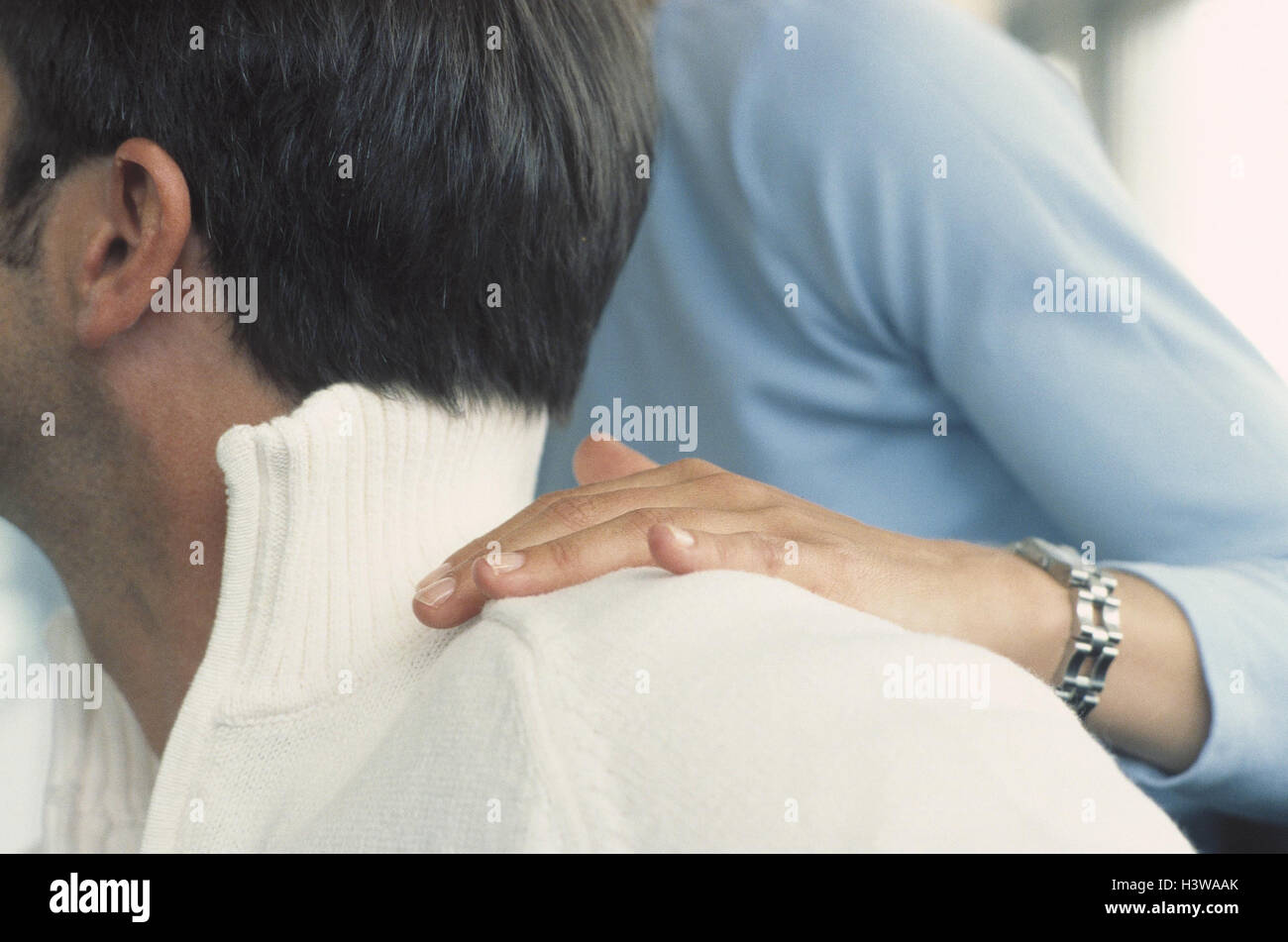 Woman, hand, shoulder, man, detail, couple, partnership, friendship ...