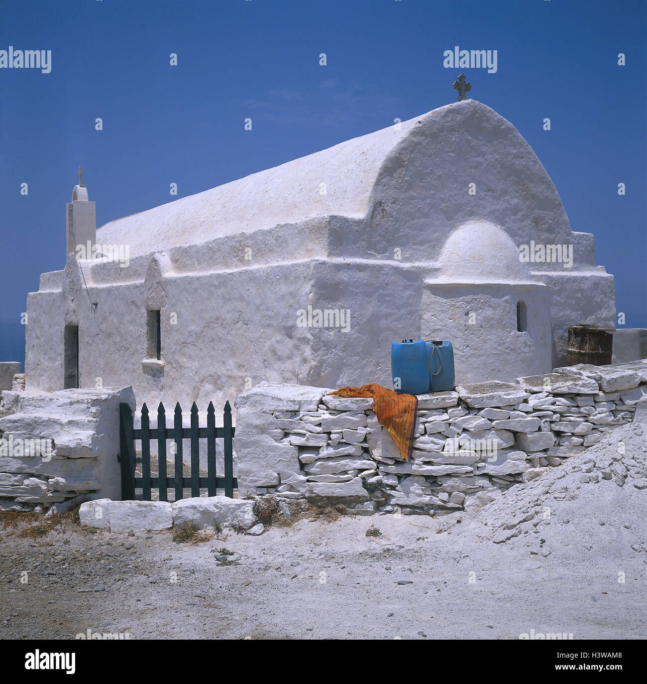 GR' Cyclades island Folegandros, church agio Panteleimon, the Aegean ...