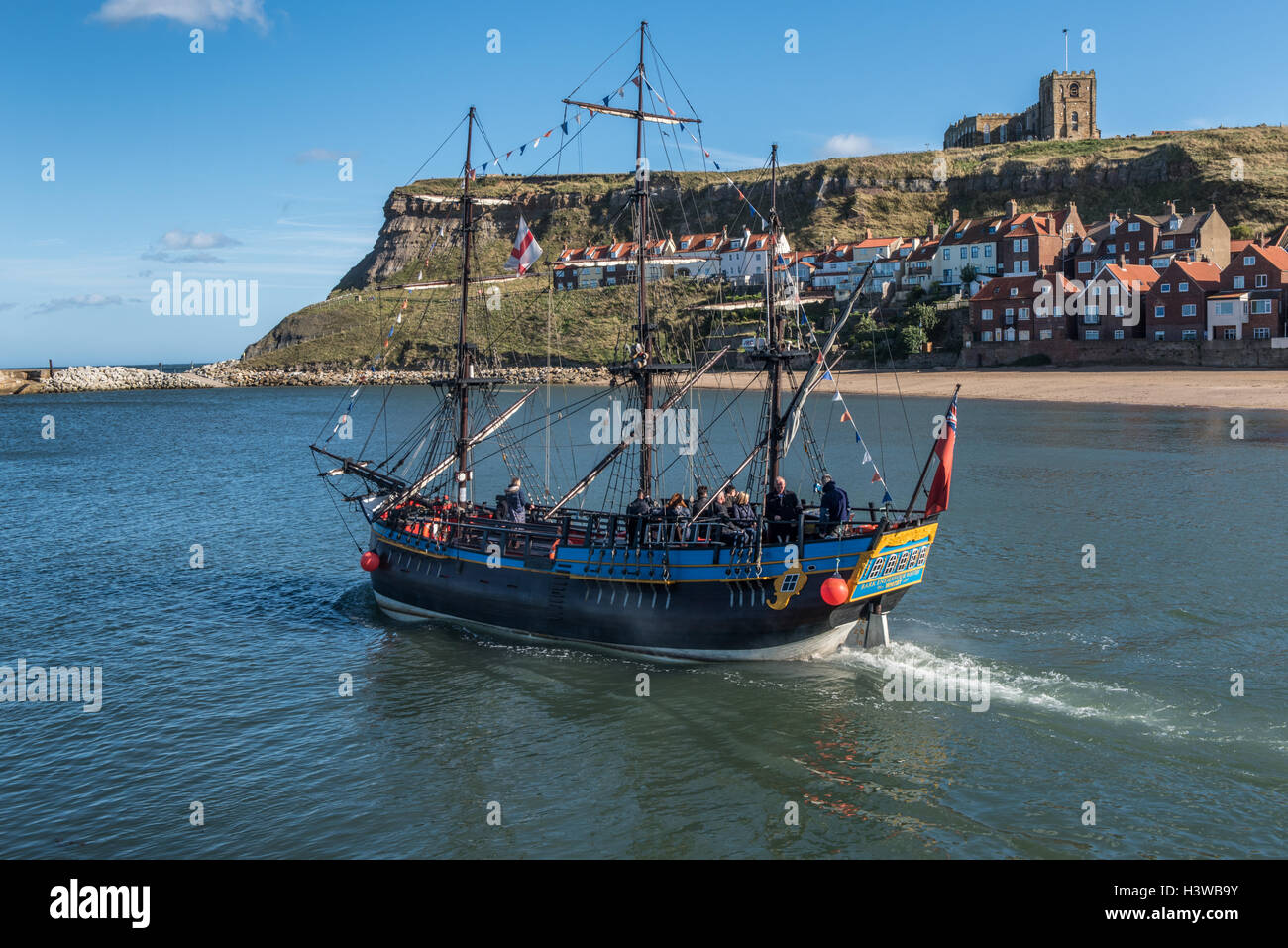 The Bark Endeavour at Whitby Stock Photo - Alamy