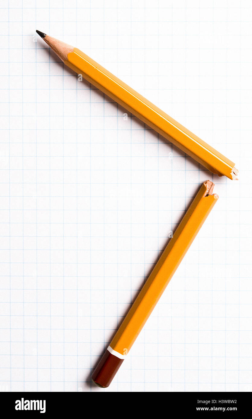 Broken pencil isolated Cut Out Stock Images & Pictures - Alamy