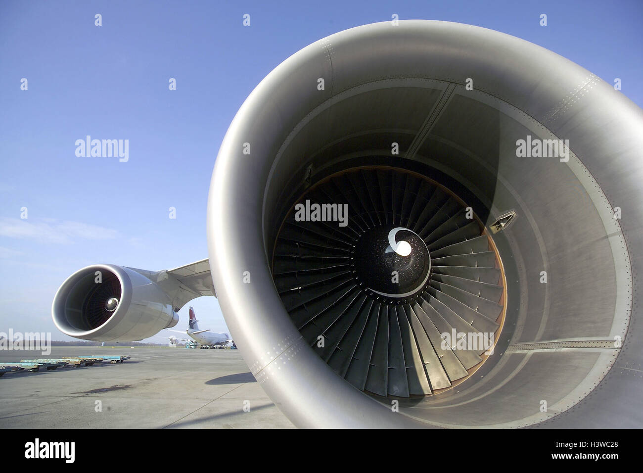 Airplane, Boeing 747-400, detail, engines, traffic airplane, aircraft ...