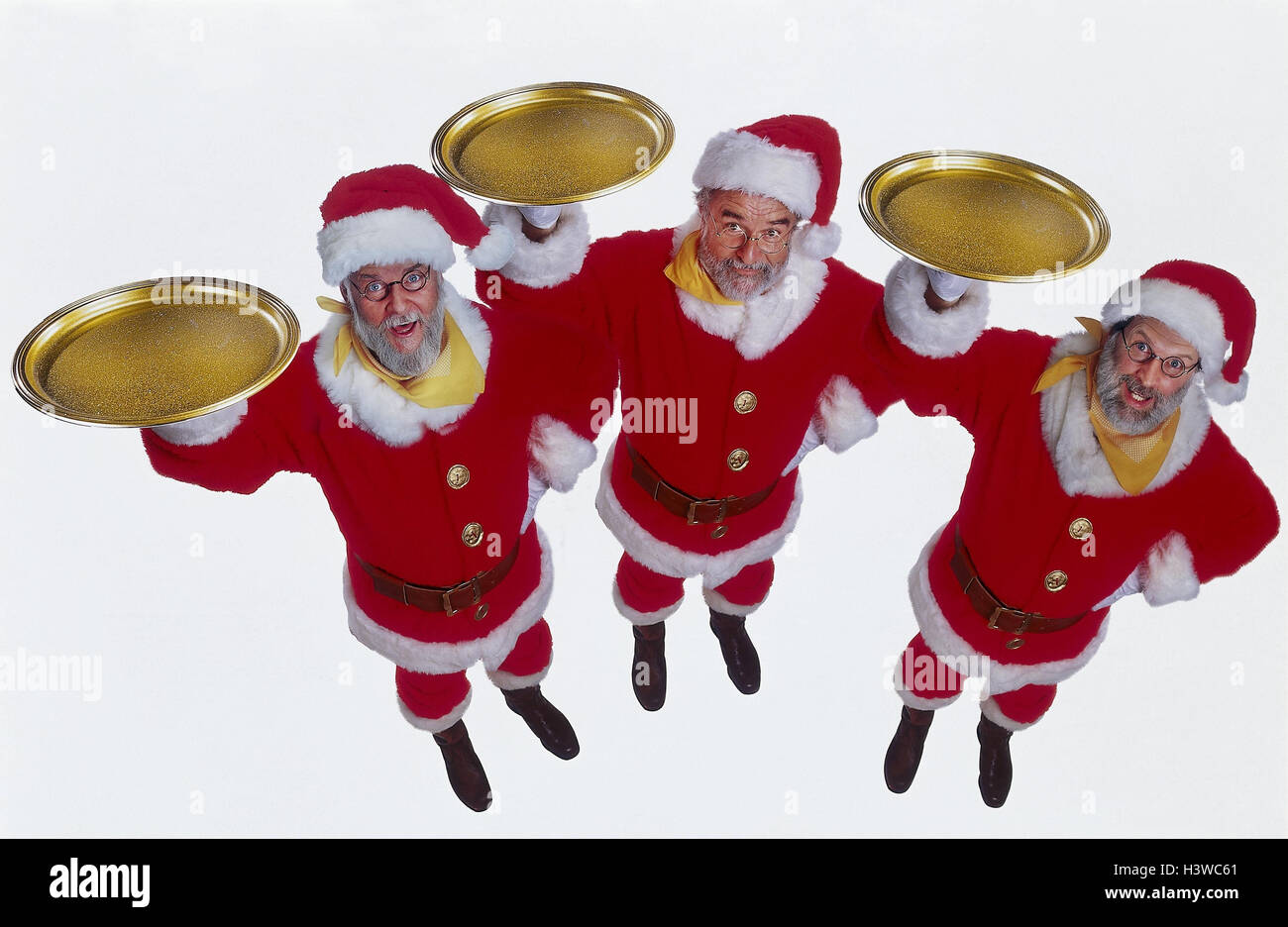 Santas, tablet, gesture, studio, cut out, Christmas, Christmas, Santa ...