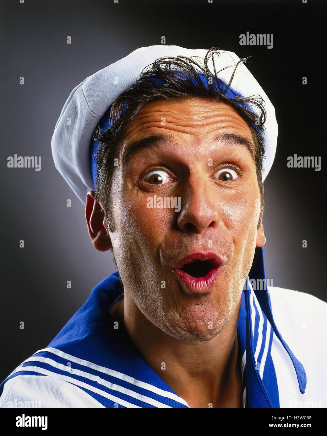 Sailor, facial play, surprises, portrait, professions, studio, cut out ...