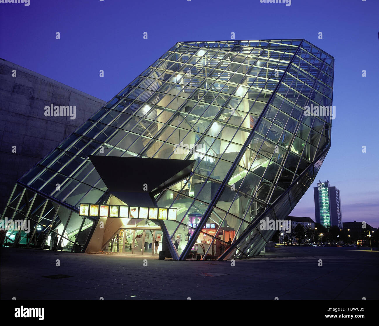 Germany, Saxony, Dresden, "UFA building", night, universe film Public ...