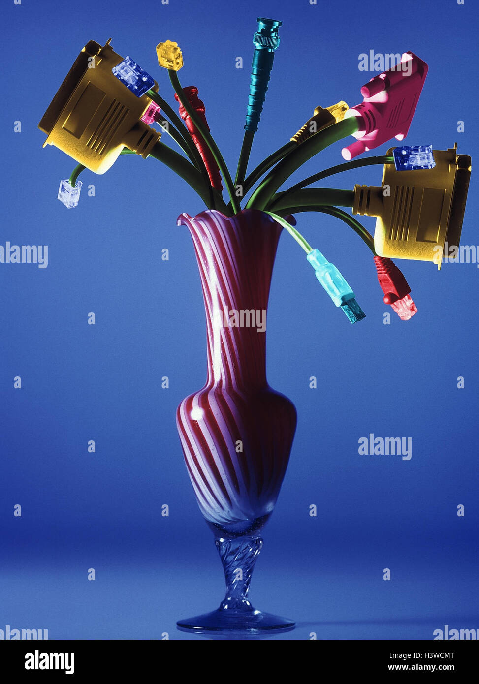 Vase, computer connections, various, connections, connection, connector ...