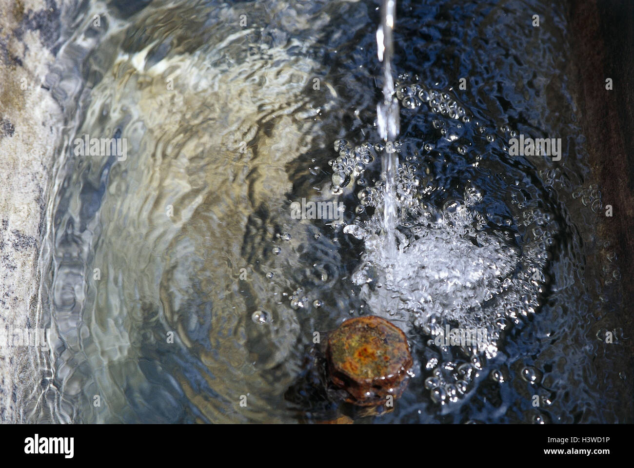 Stone wells, detail, drain, rusty Germany, Bavaria, Berchtesgaden ...