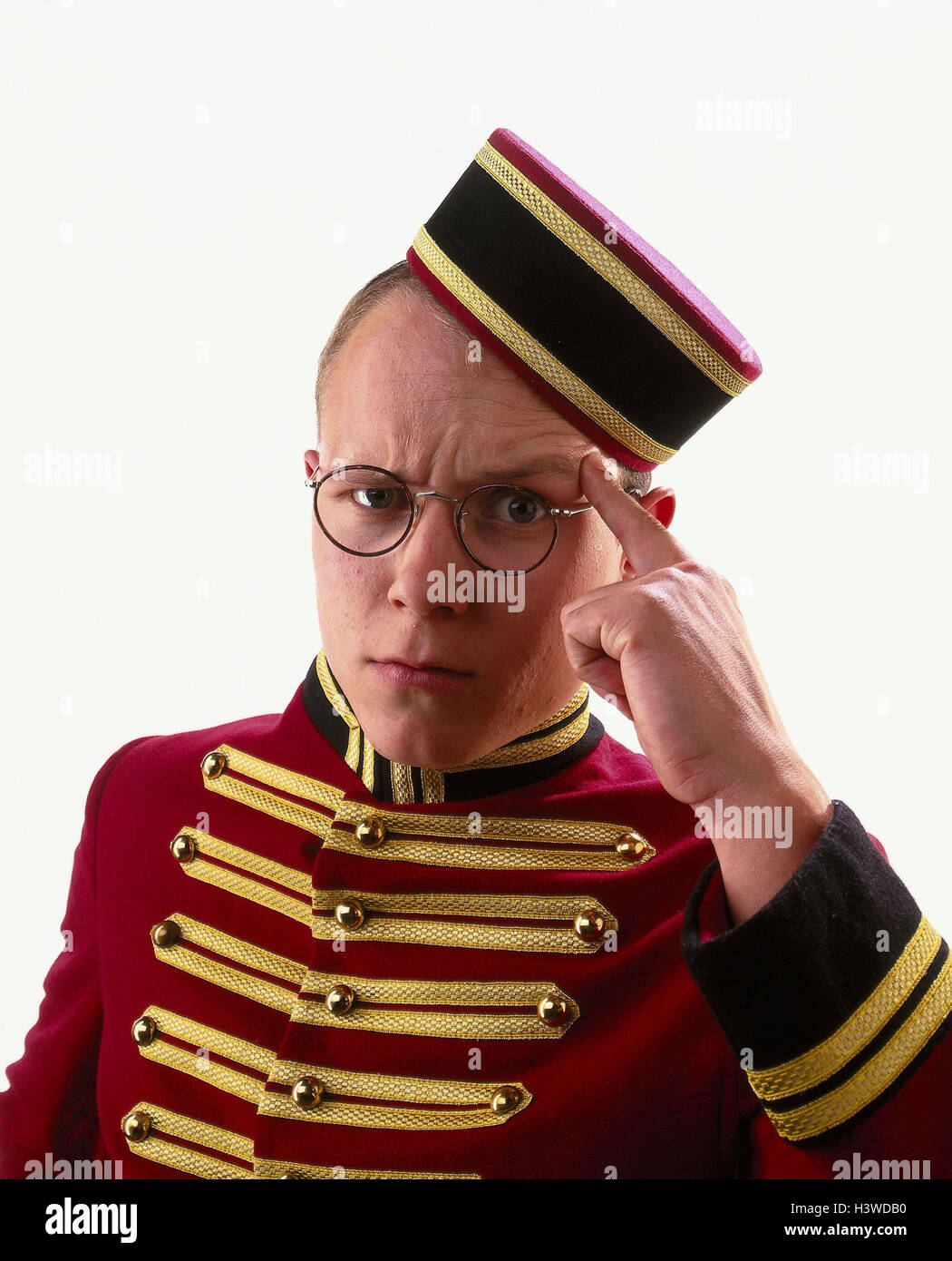 Page, young, uniform, gesture, "Vogel point", half portrait ...