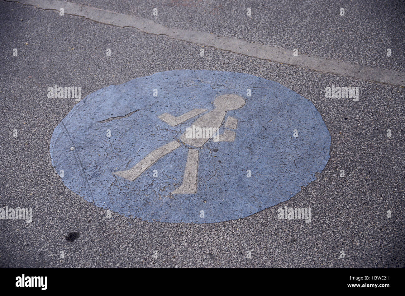 Road marking, icon, pedestrian, blue, white traffic, street, asphalt ...