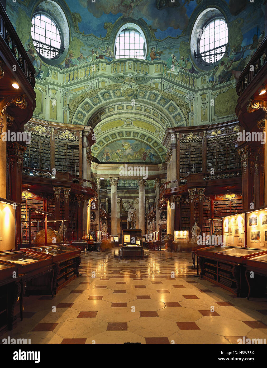 Austria, Vienna, national library, interior shot, Europe, town, capital ...