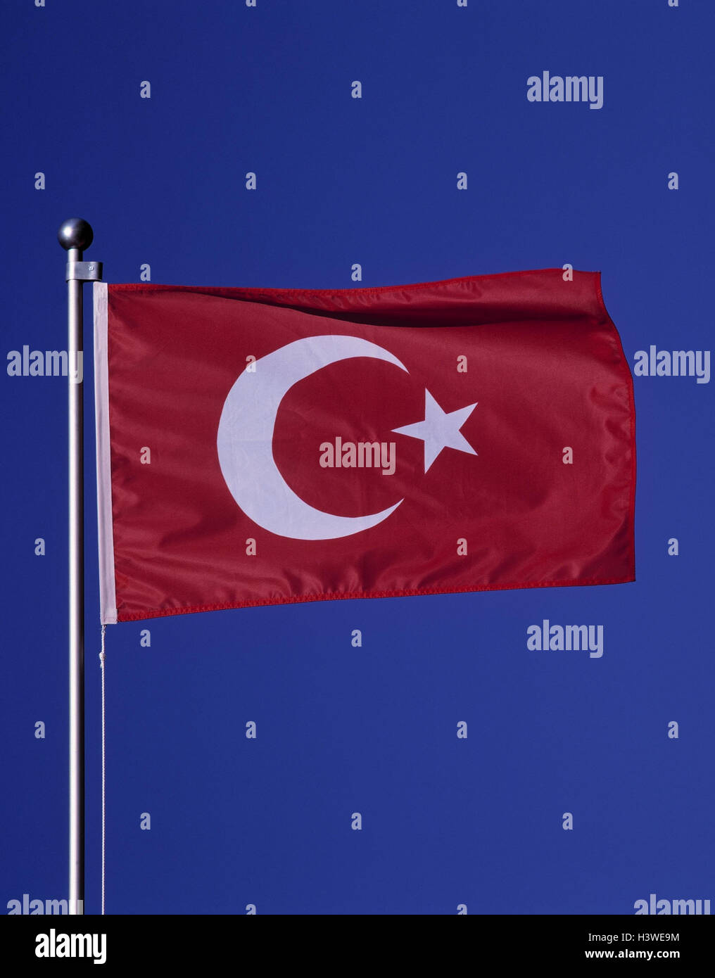 Flag, Turkey, flag, national flag, national colours, wind, blow ...