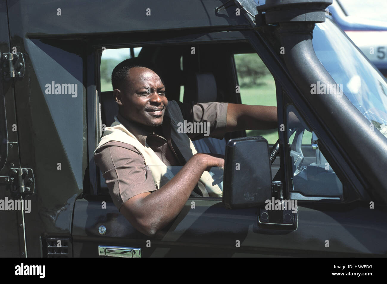 East, Africa, Tanzania, cross-country vehicle, detail, driver, ranger ...