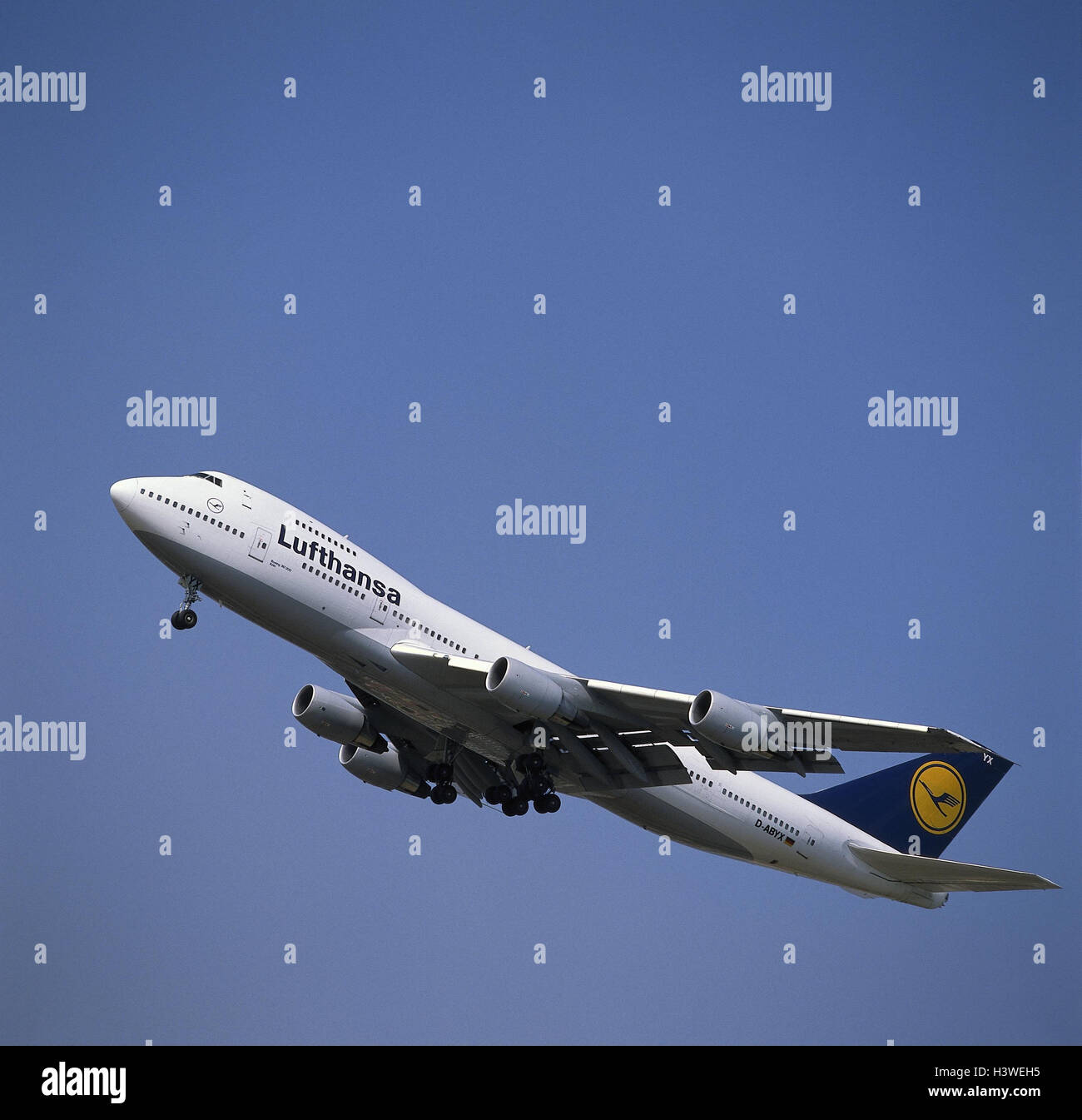 Airplane, Boeing 747-200, Lufthansa, start, air liner, start, flight ...