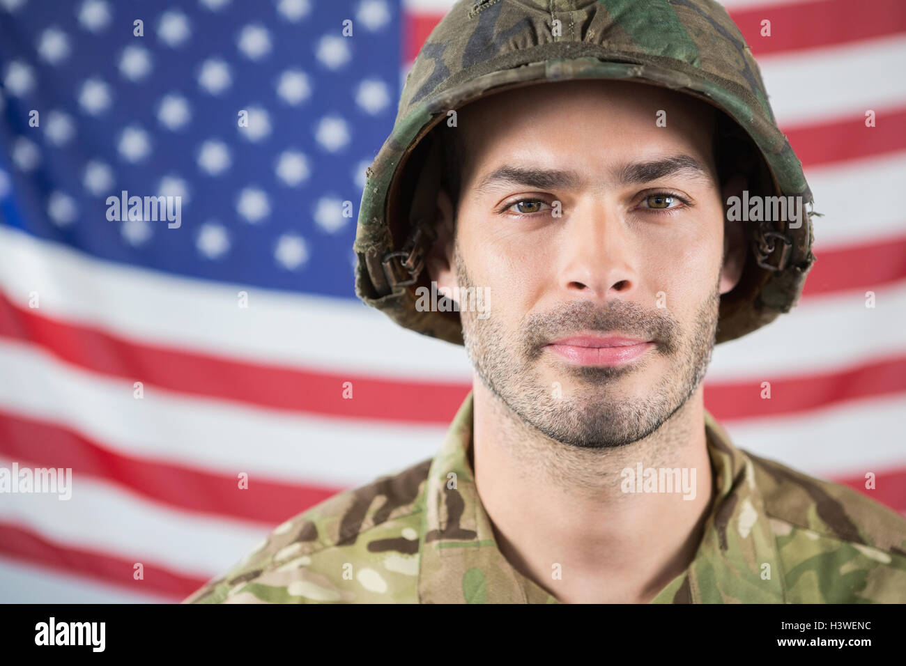 Close-up of confident soldier Stock Photo - Alamy