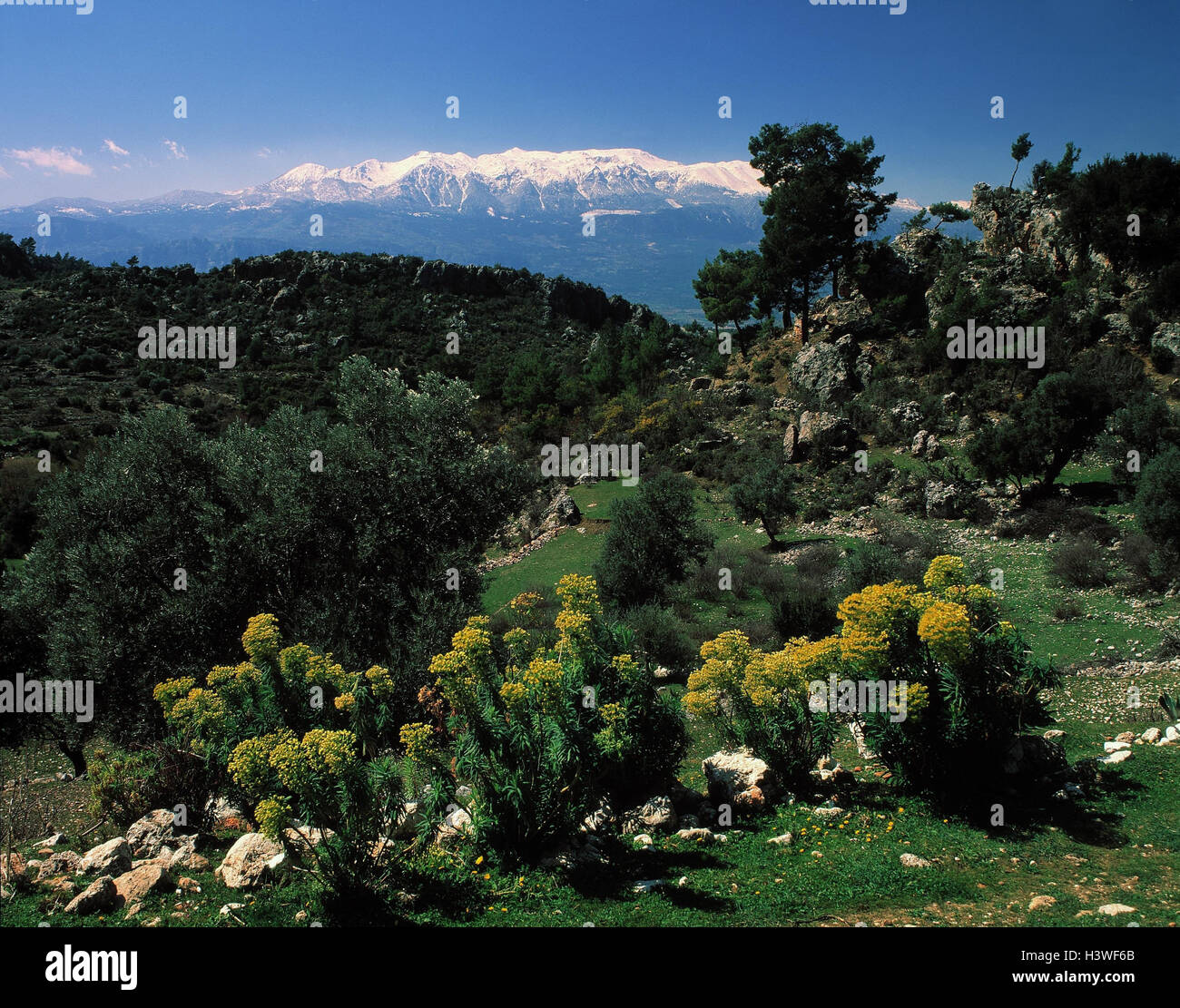 Turkey, mountain landscape, with Pinara, scenery, vegetation, mountains ...