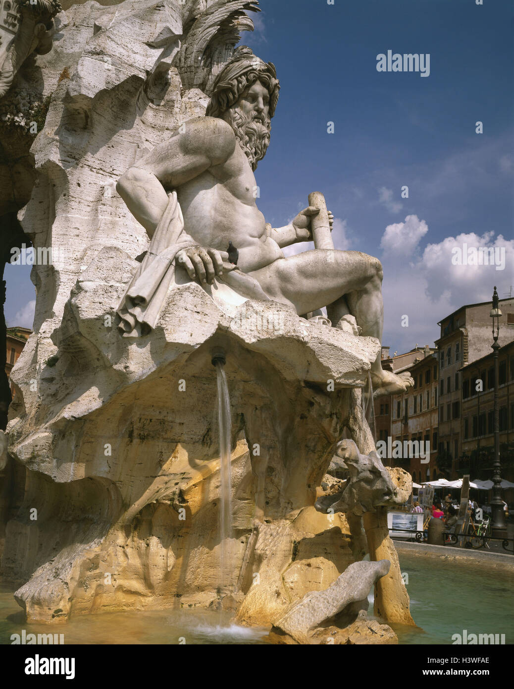 I' Rome, Piazza Navona, four-river well Stock Photo - Alamy