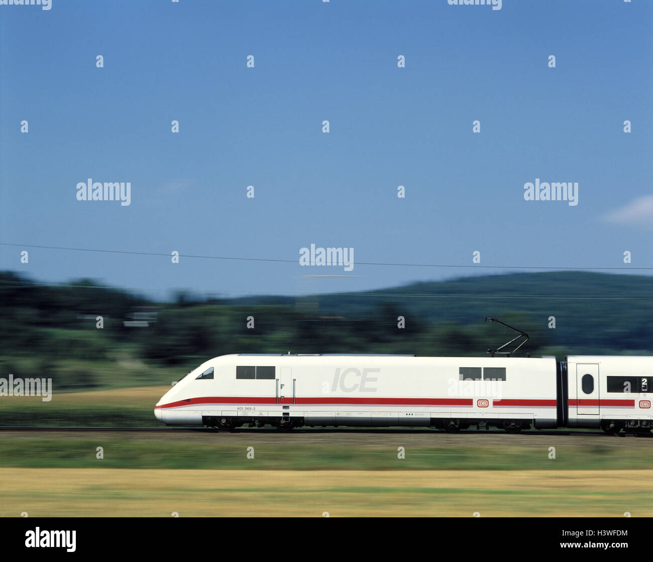 Intercity express during journey, detail, motor coach, traffic ...