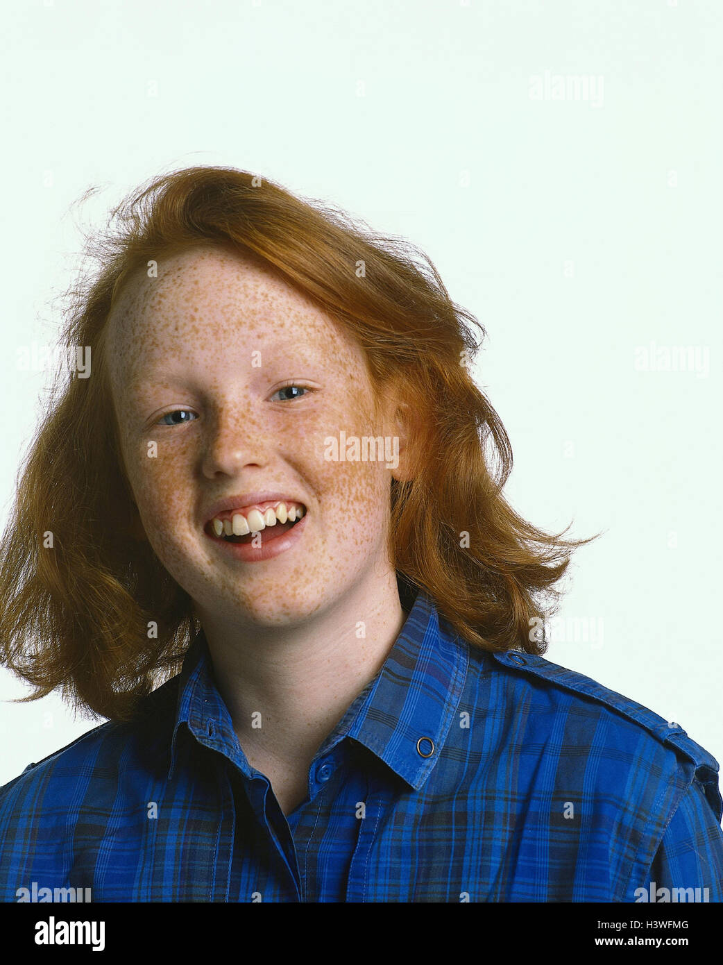 Girls, red-haired, freckles, portrait, inside teenager, young persons ...