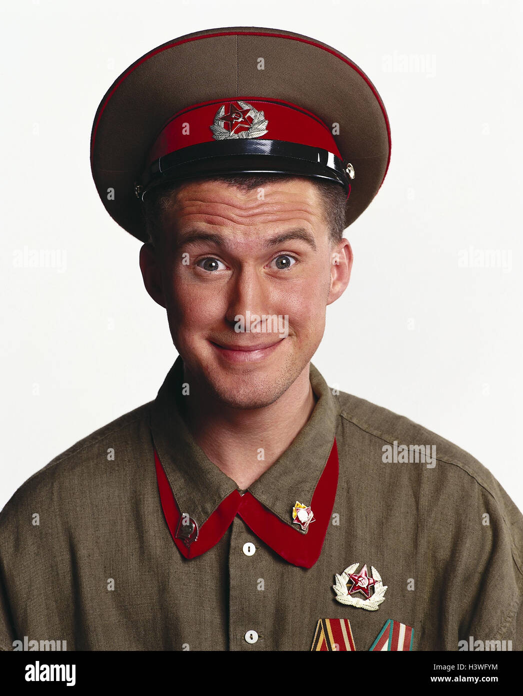 Russian soldier smile portrait studio hi-res stock photography and ...