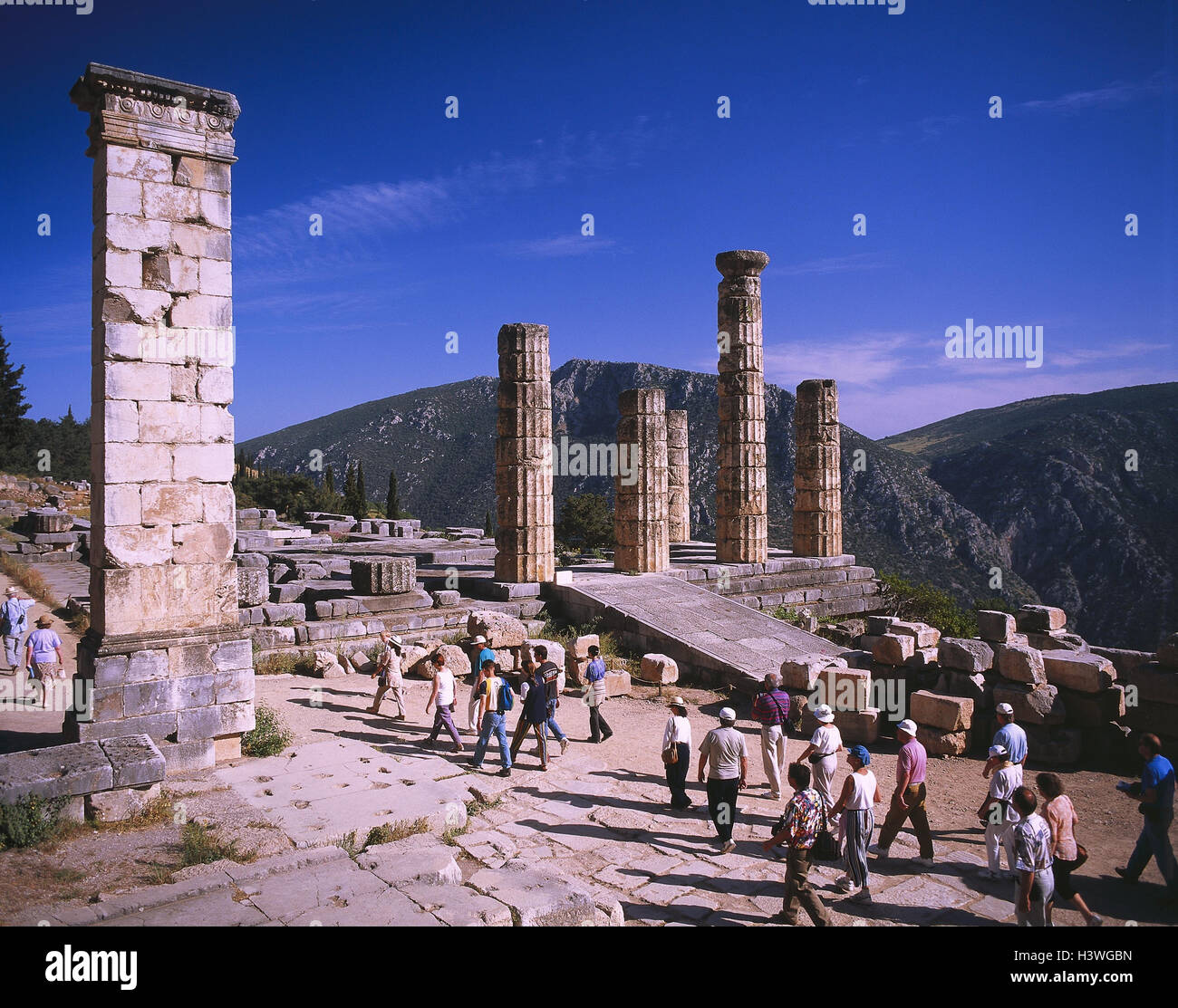 Greece, Delphi, Apollontempel, pillars, Balkan Peninsula, peninsula ...
