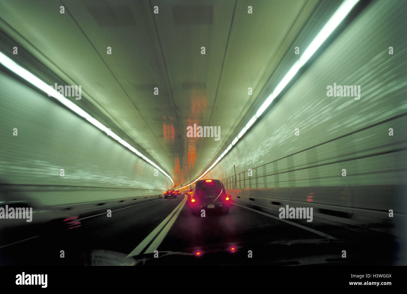 Tunnels, traffic, rear view, road tunnel, cars, go, back lights ...