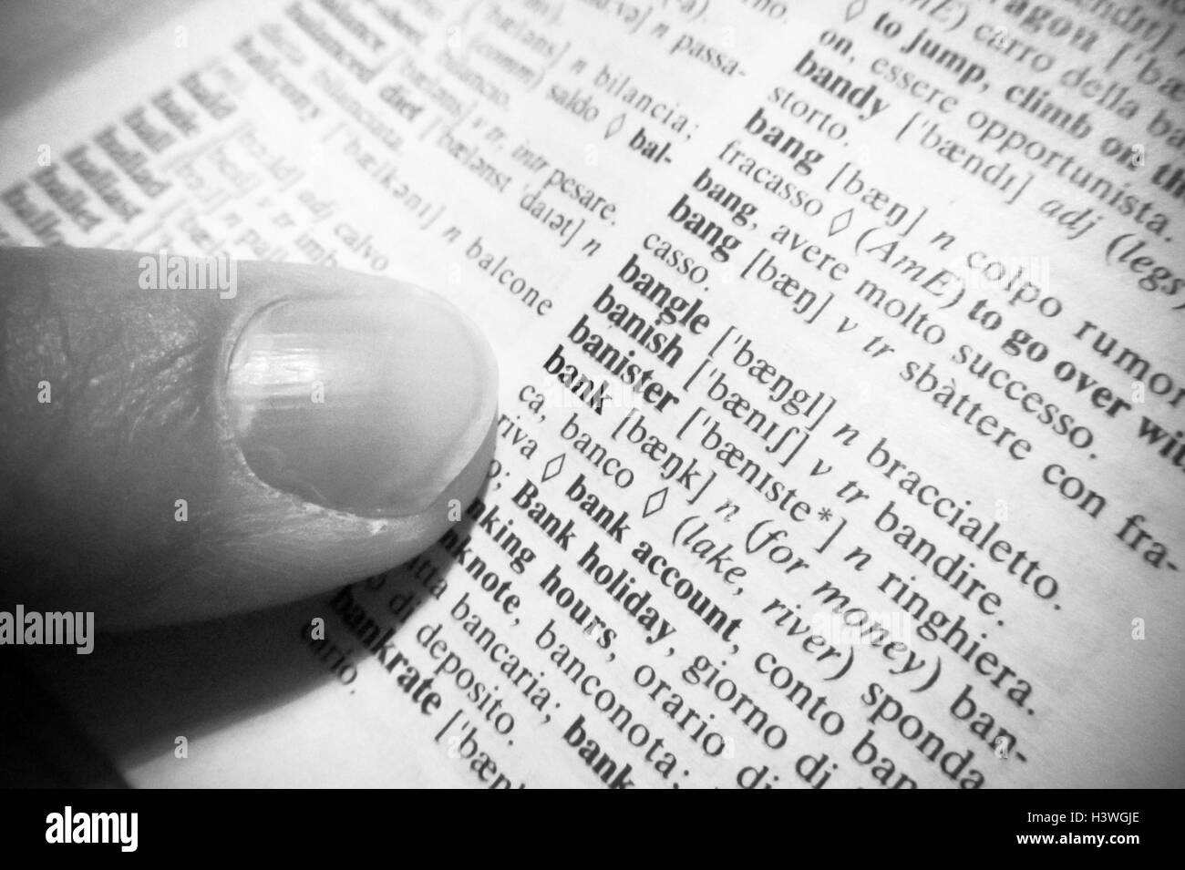 Dictionary finger hi-res stock photography and images - Alamy