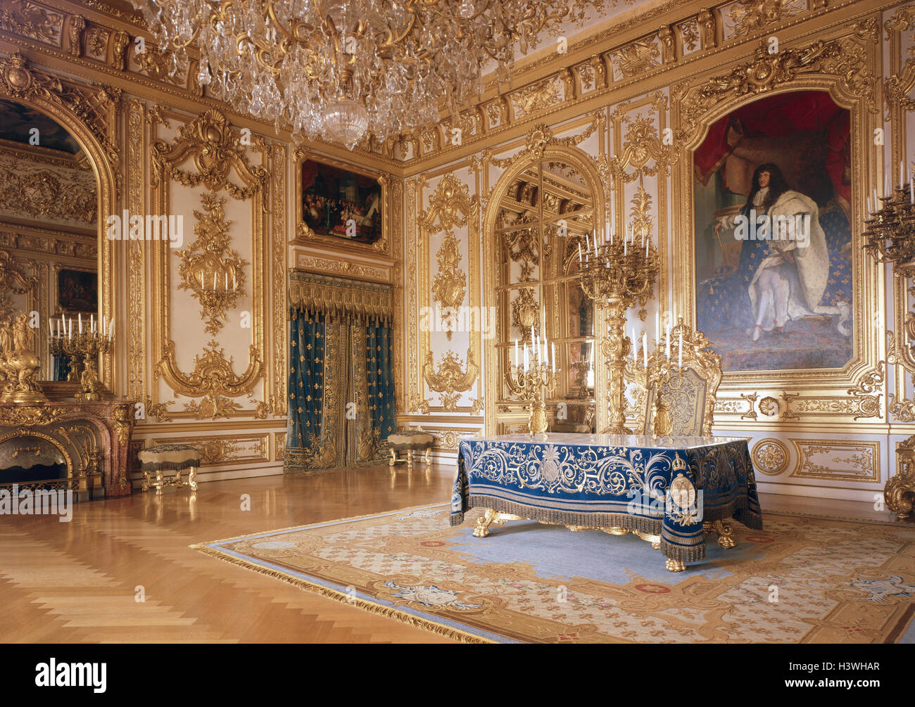 Germany, Bavaria, castle Lord's Lake Chiem, inside, living space of ...