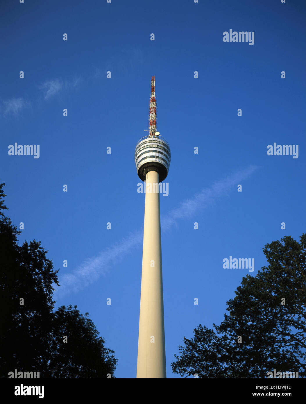 Germany, Baden-Wurttemberg, Stuttgart, television tower, detail, town ...