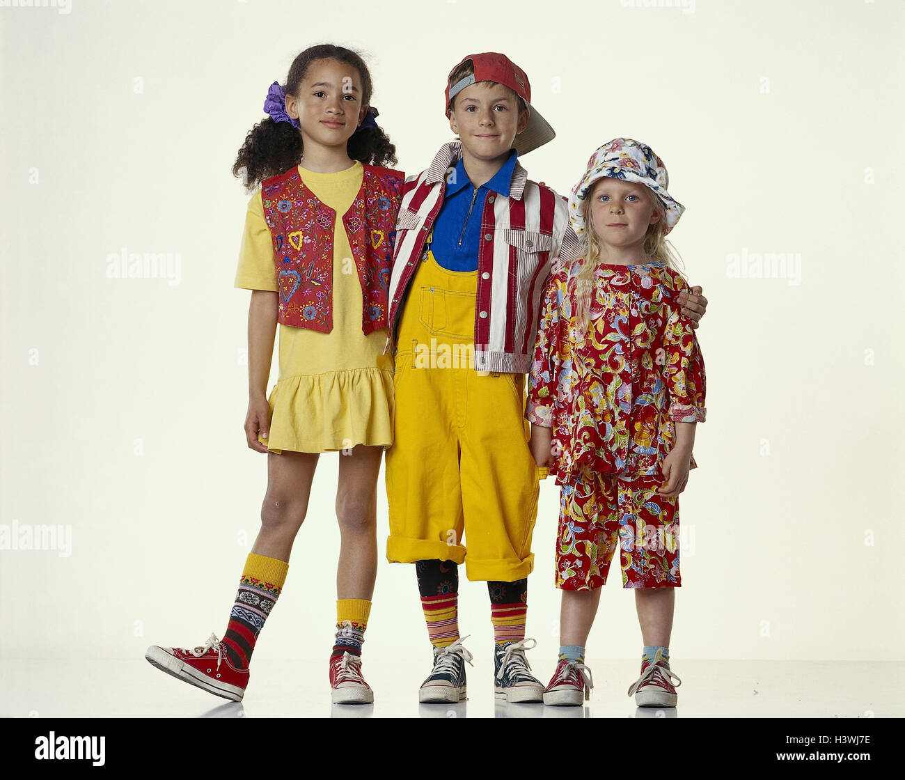 Children, studio three, girl, boy, clothes, brightly, summery, summer ...