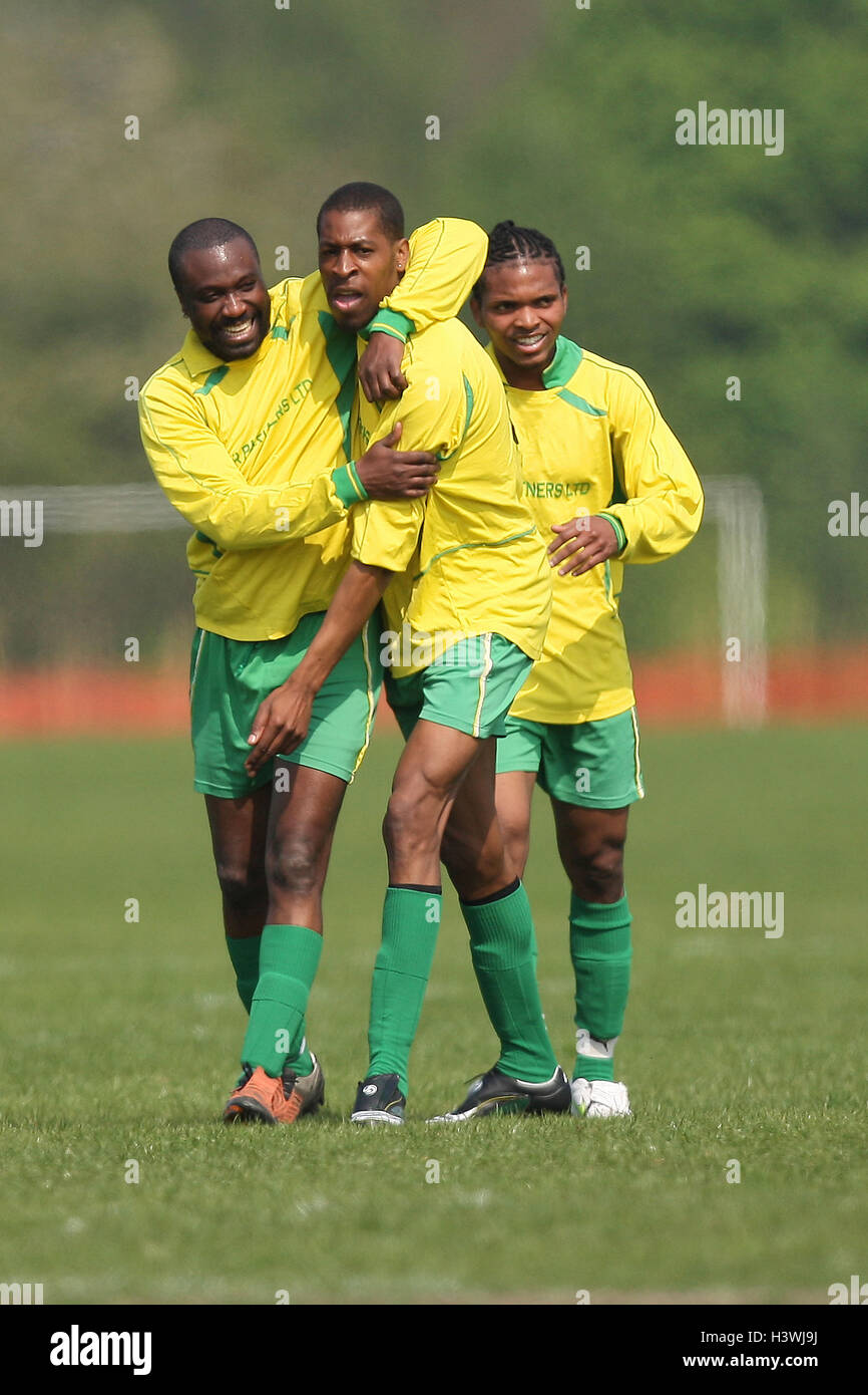 Hackney Downs score their second and winning goal and celebrate ...