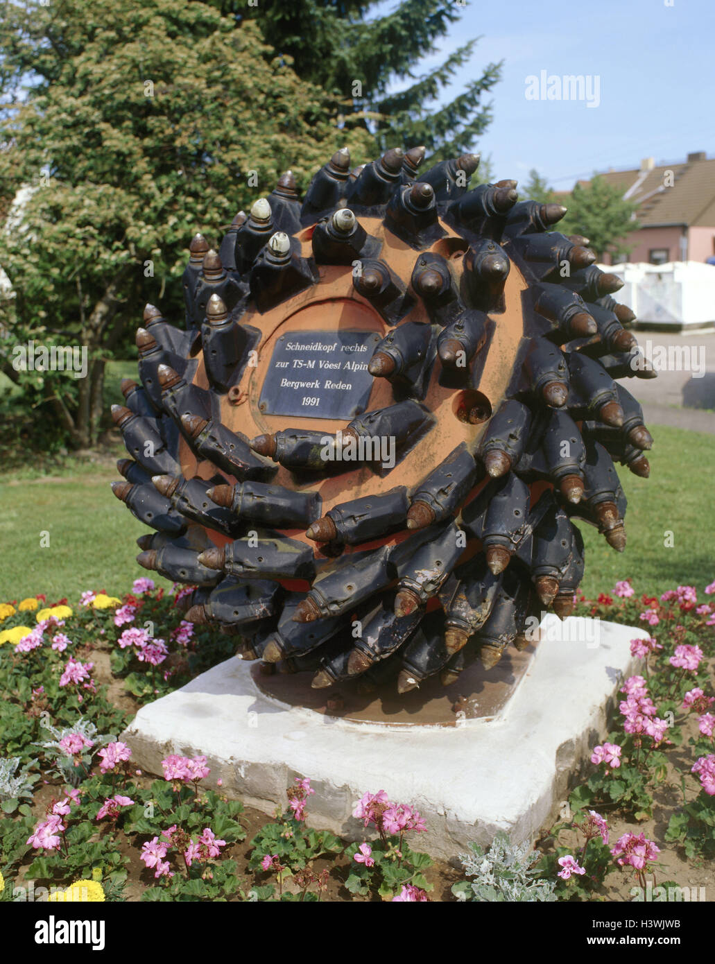 Mining, monument, cutting edge head, Europe, Germany, Saarland, coal ...