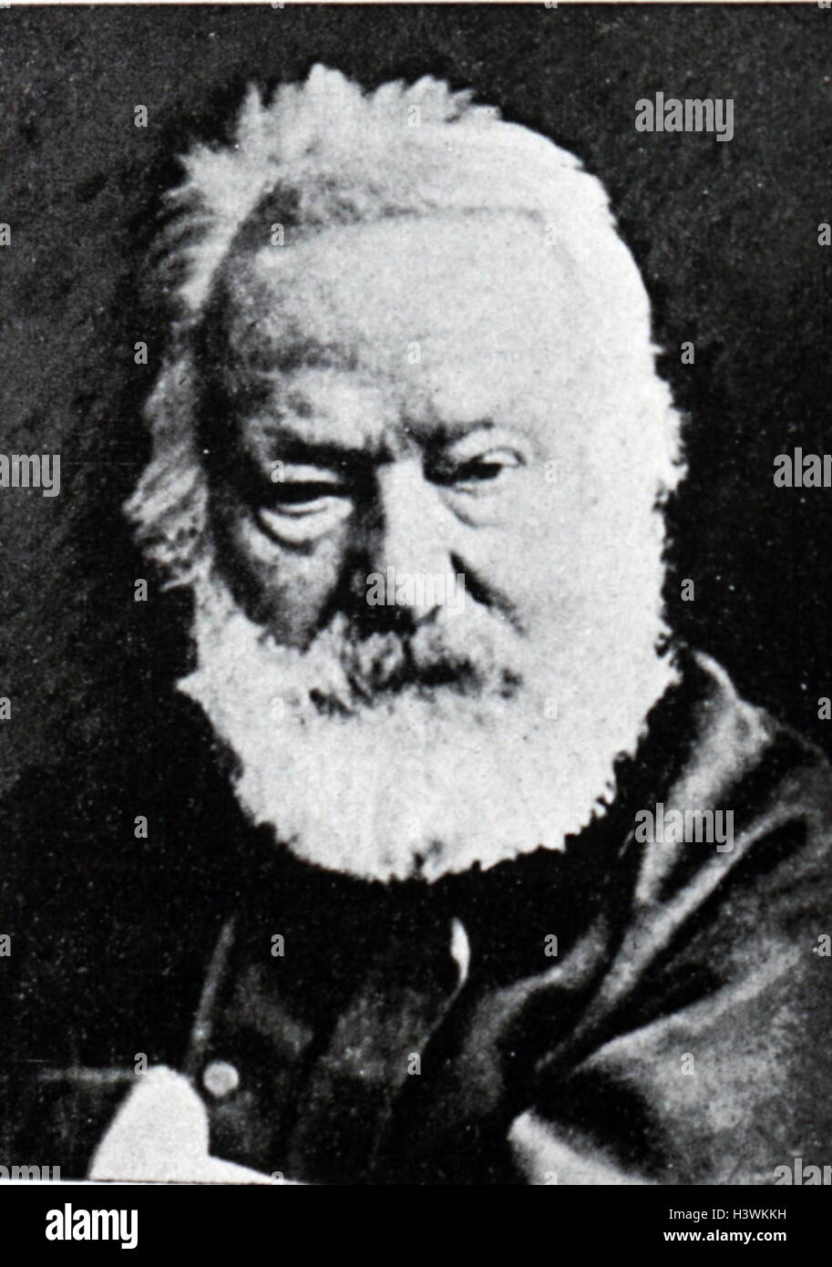 Portrait of Victor Hugo (1820-1885) a French poet, novelist, and ...
