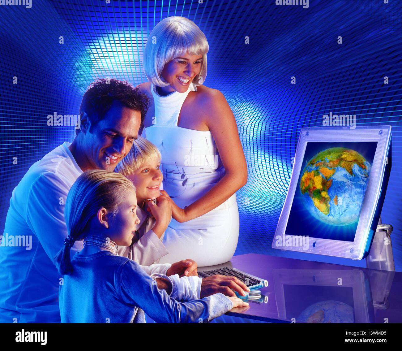 Family, computer, ground, icon, Internet, world wide web Future ...