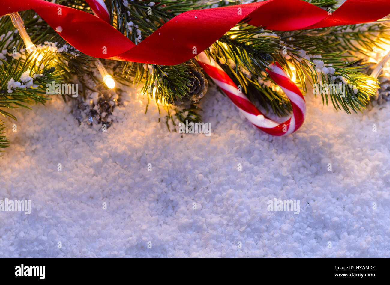 Christmas fir tree with lights Stock Photo - Alamy
