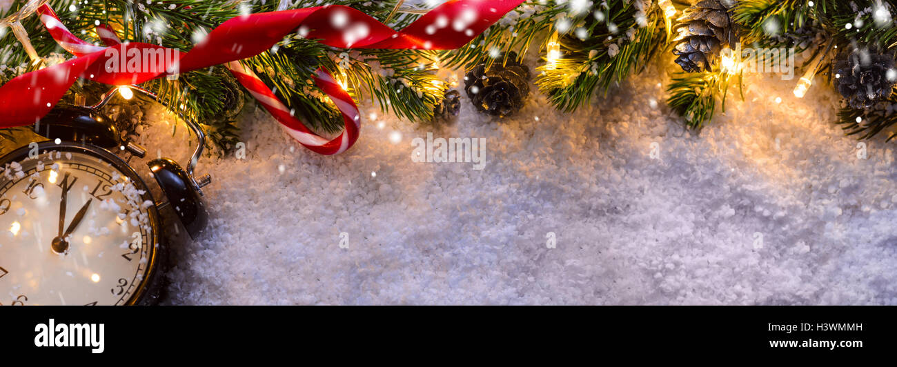 Christmas fir tree with lights Stock Photo - Alamy