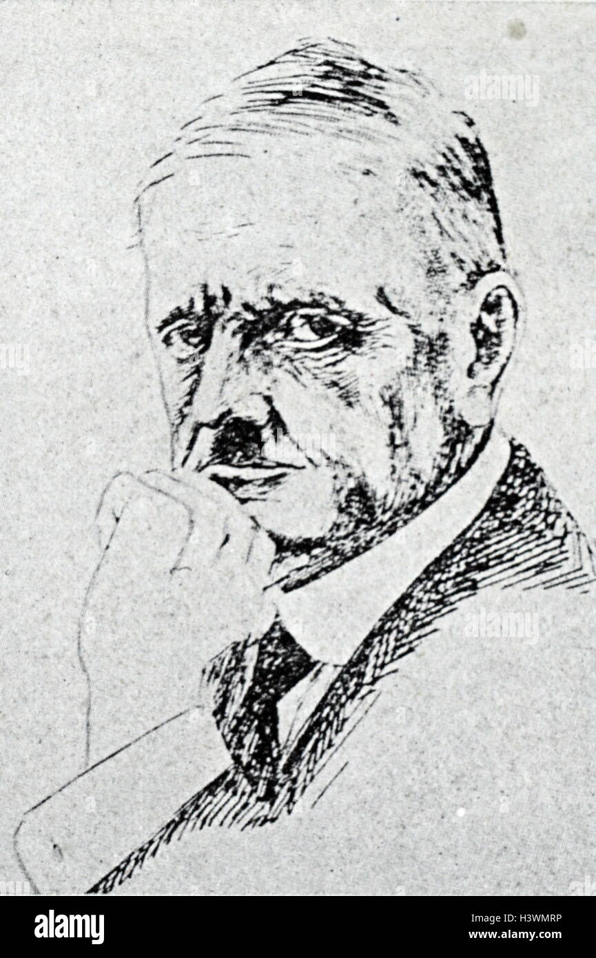 Illustration of Jean Sibelius (1865-1957) a Finnish composer and ...