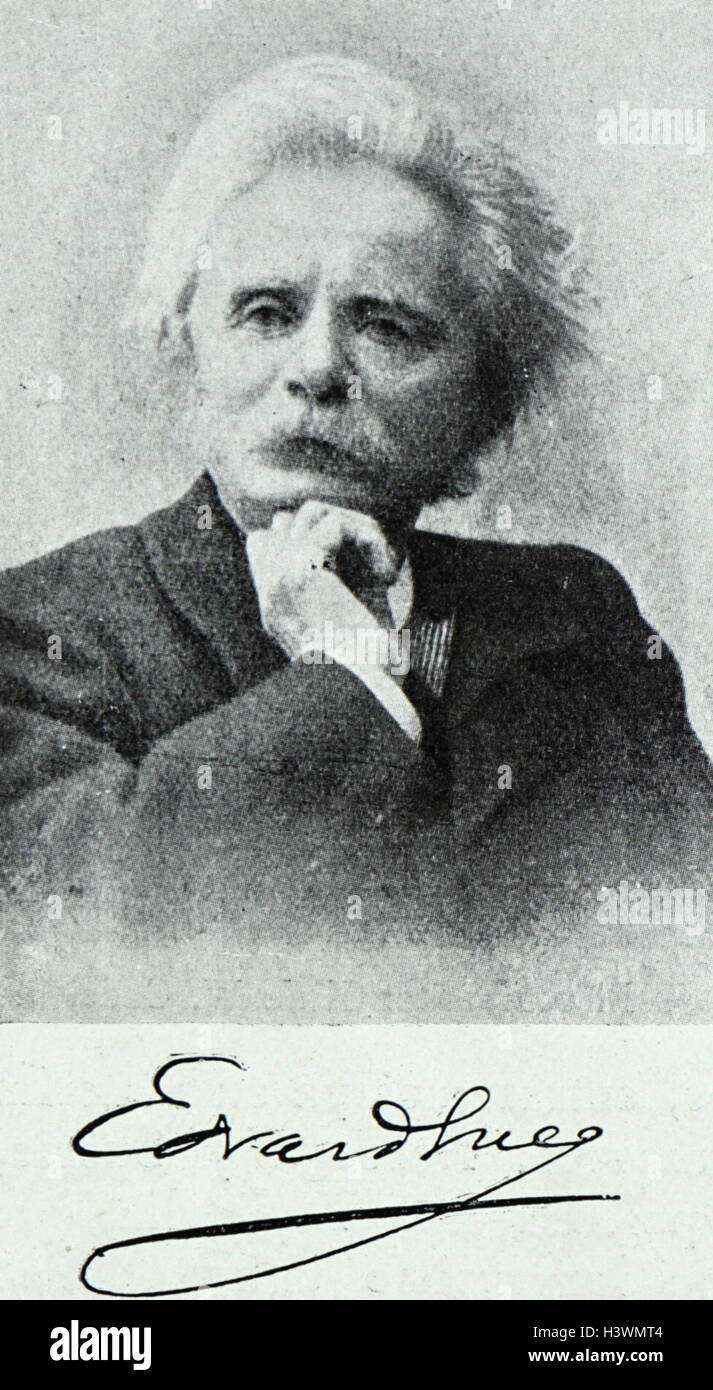 Portrait of Norwegian composer Edvard Grieg, (15th June 1843 - 4th ...