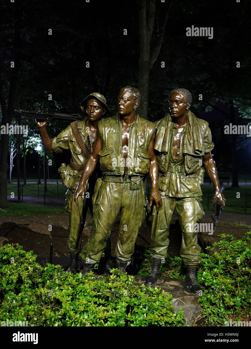Vietnam War Memorial At Night