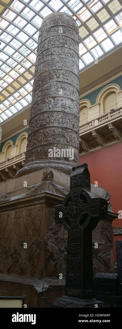 Plaster cast of Trajan's Column, a Roman triumphal column in Rome ...