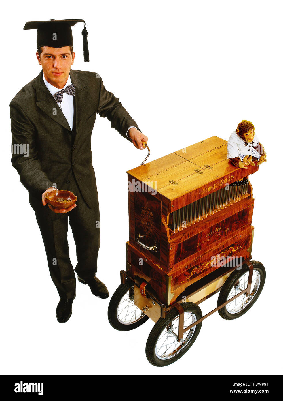Musician barrel organ player Cut Out Stock Images & Pictures - Alamy