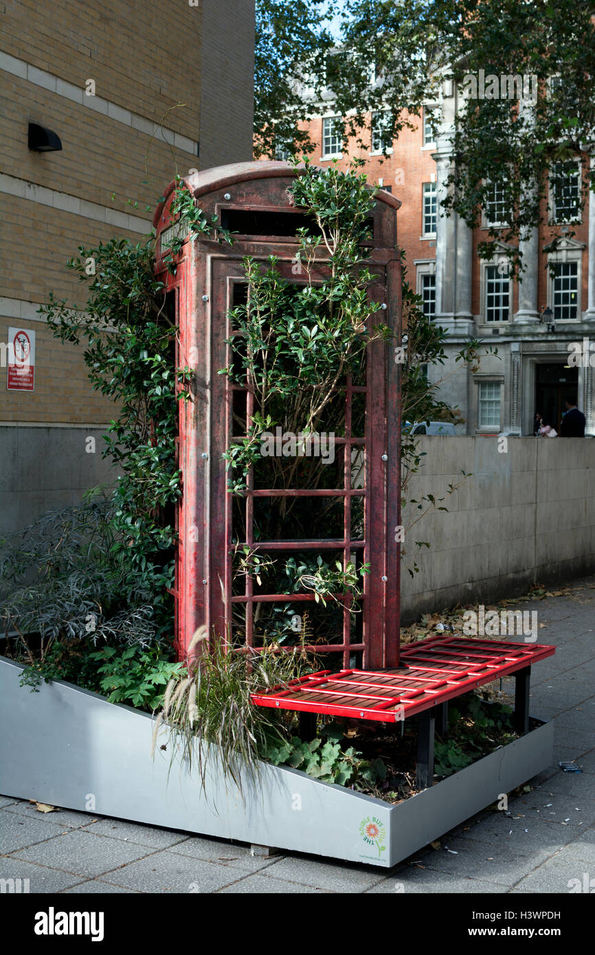 Red telephone box overgrown plants hi-res stock photography and images ...