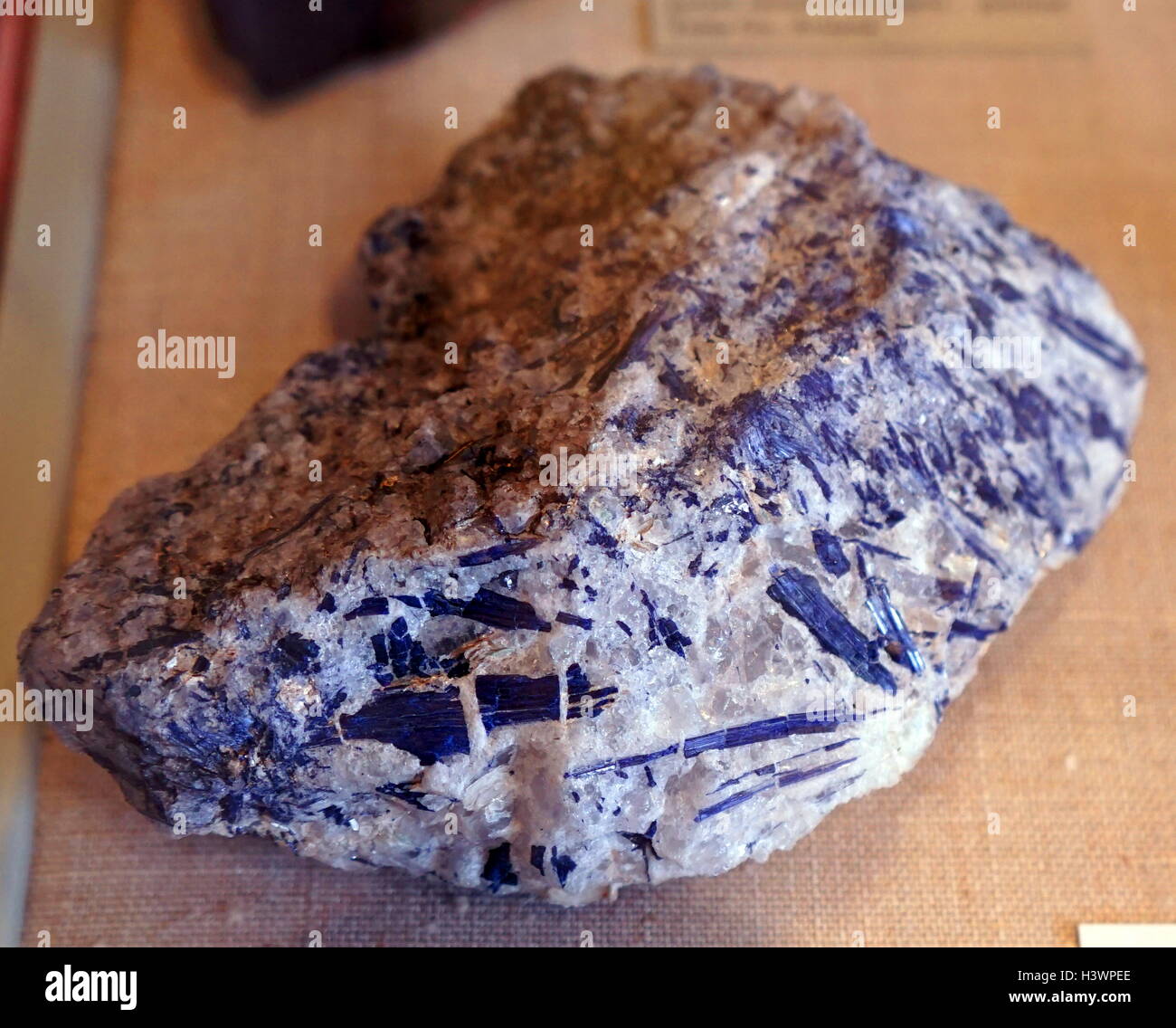 A sample of Dumortierite, a rare blue or violet mineral, which contains ...