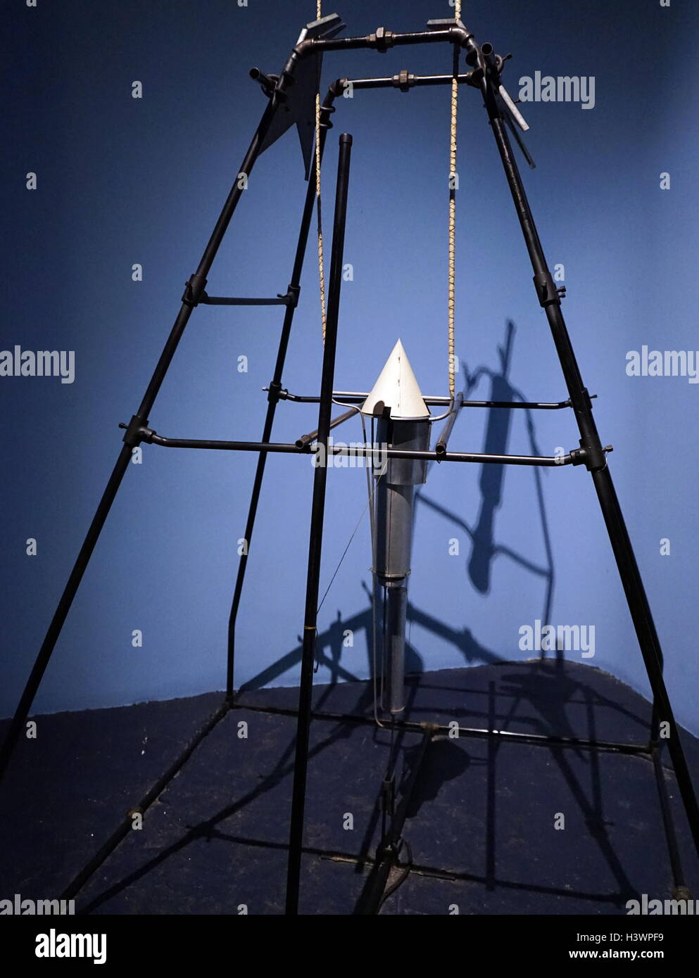 Replica of the first successful liquid-propellant rocket. Dated 20th ...