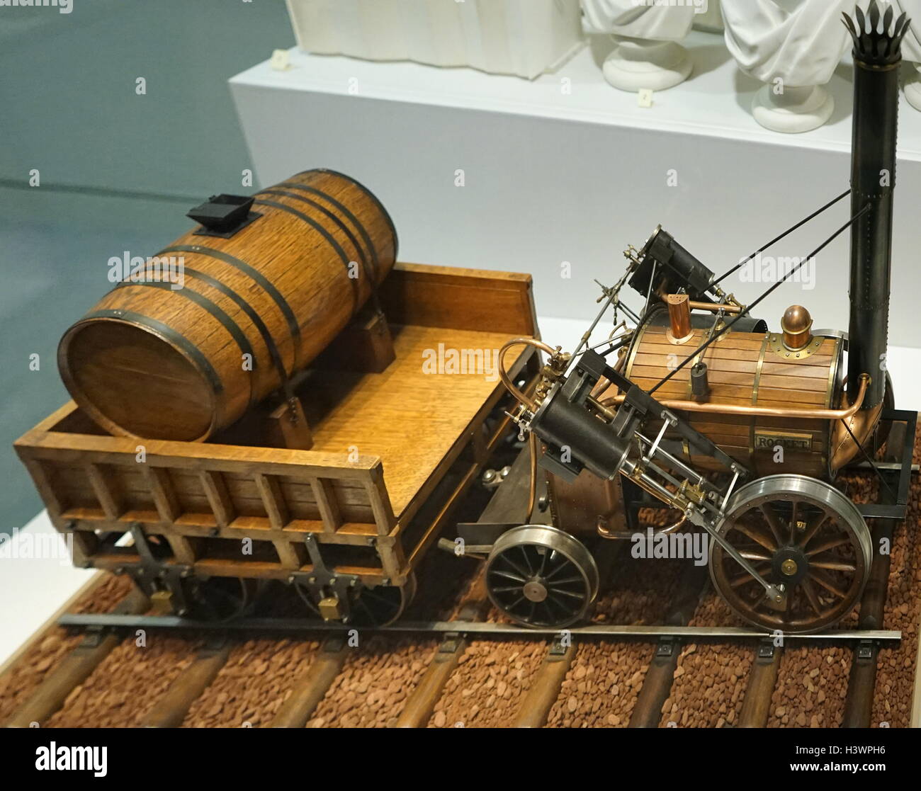Example of the Stephenson's Rocket, an early steam locomotive designed ...
