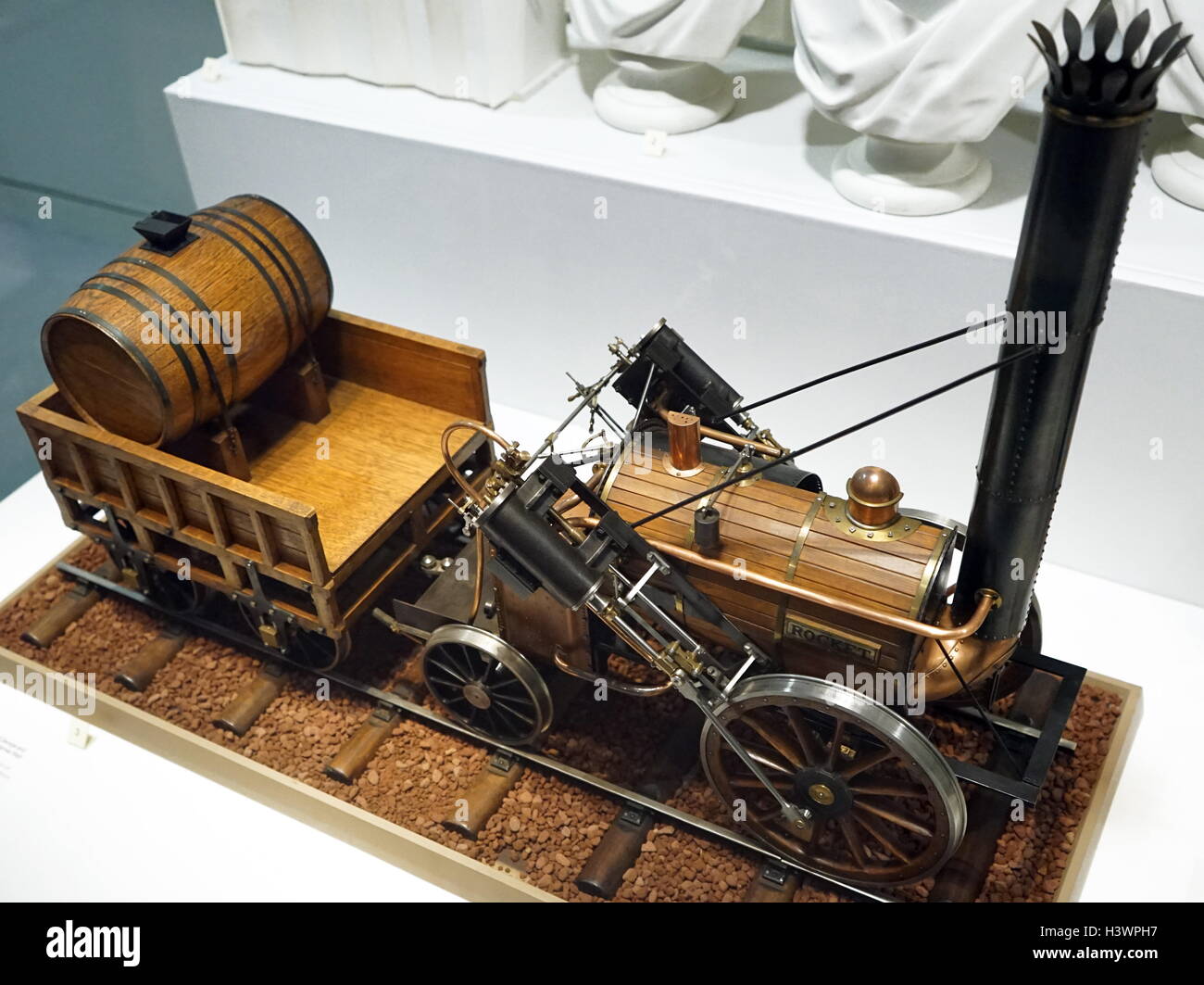 Example of the Stephenson's Rocket, an early steam locomotive designed ...