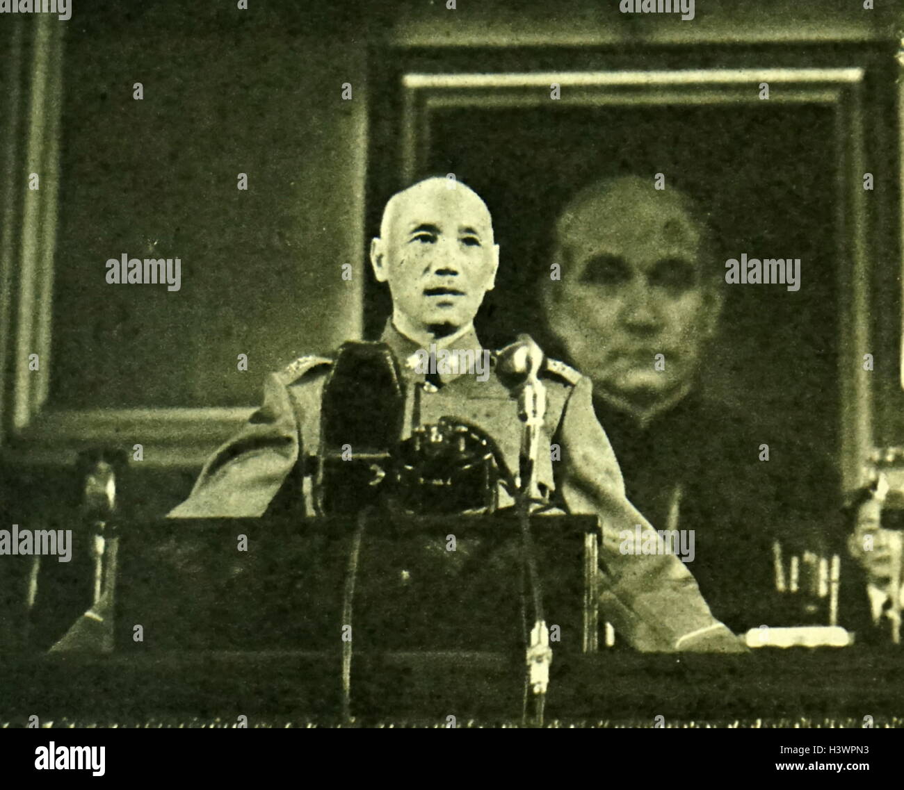 Photograph of Chiang Kai-shek (1887-1975) a Chinese political leader ...
