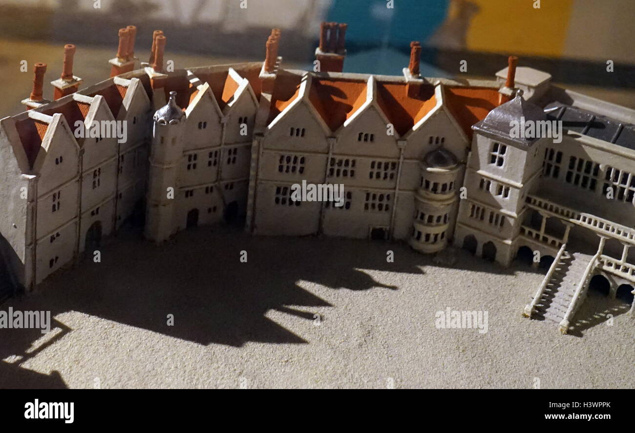 reconstructed model of Dudley Castle, a ruined 12th century, medieval ...