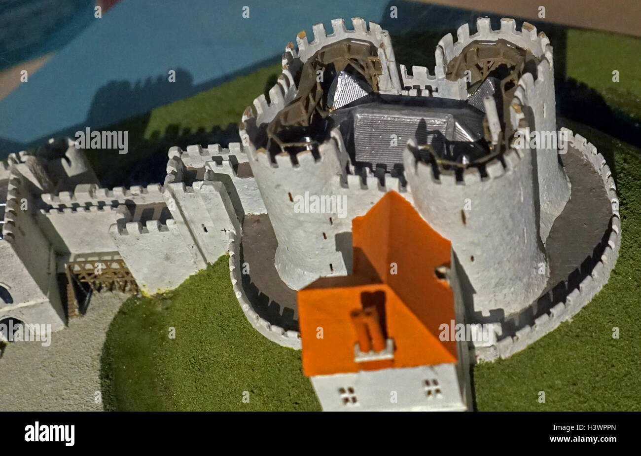 reconstructed model of Dudley Castle, a ruined 12th century, medieval ...