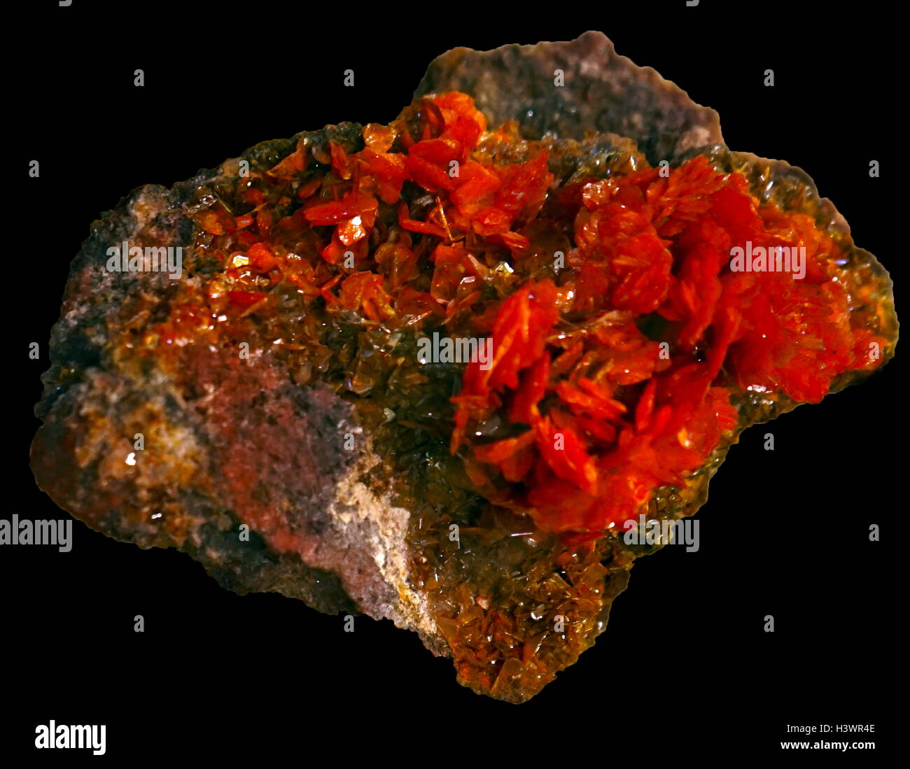 A sample of brick-red tabular crystals. Dated 21st Century Stock Photo ...