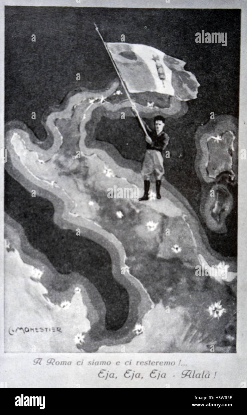 Propaganda poster with the Eja Eja Alalà war-cry invented by Gabriele D ...