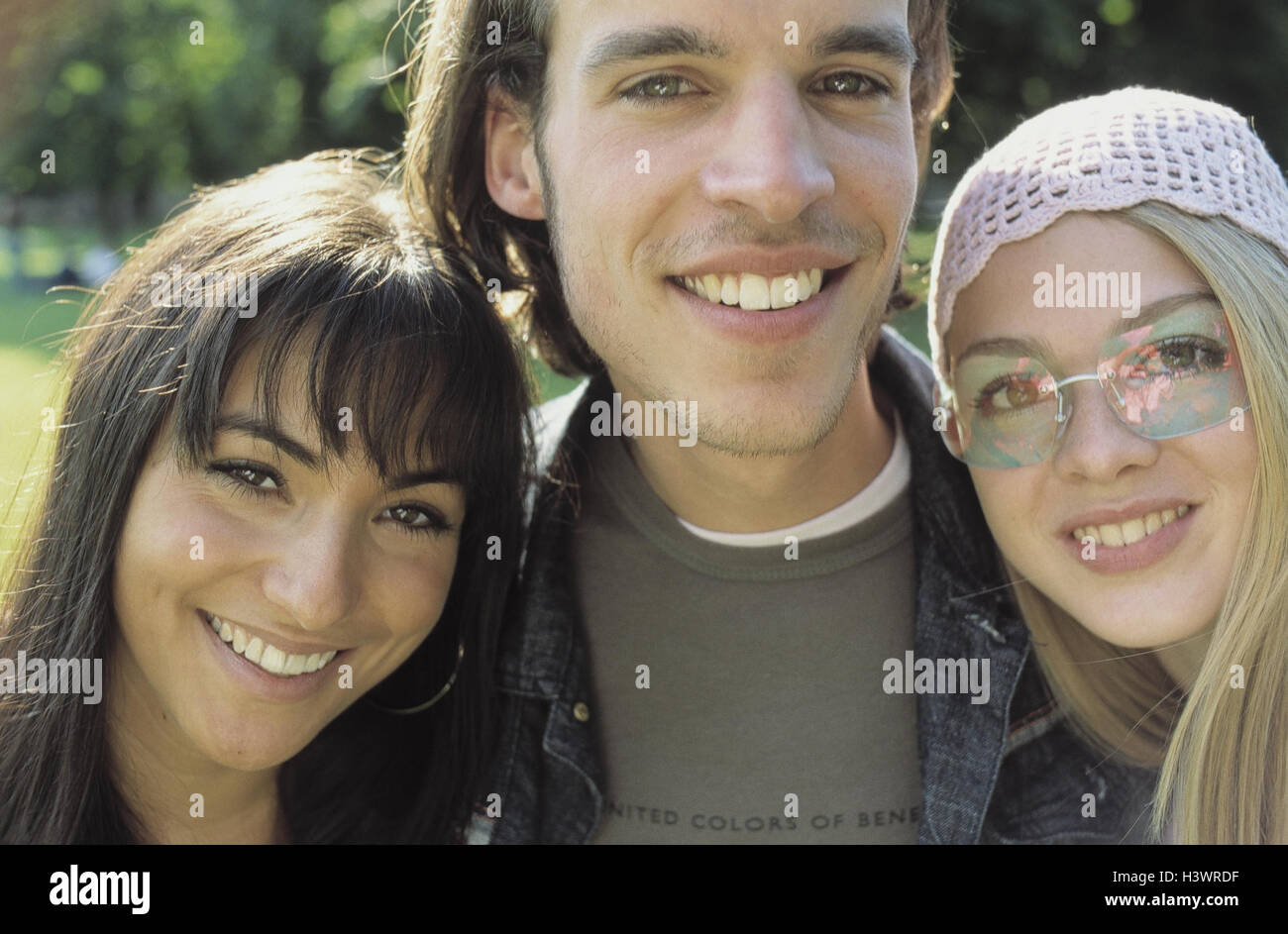 Man, women, smile, embrace embrace, portrait, outside, young, arm in ...